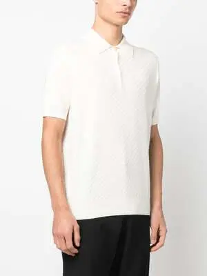 Brioni Ribbed-knit Polo Shirt