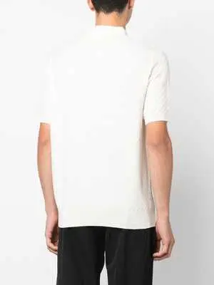 Brioni Ribbed-knit Polo Shirt