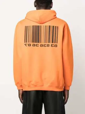 VTMNTS Barcode-print Cotton Hoodie - Orange