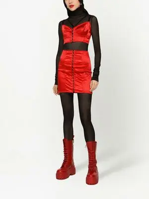 Dolce & Gabbana Ruched Satin Miniskirt