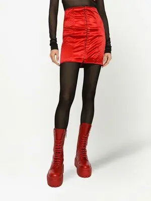 Dolce & Gabbana Ruched Satin Miniskirt