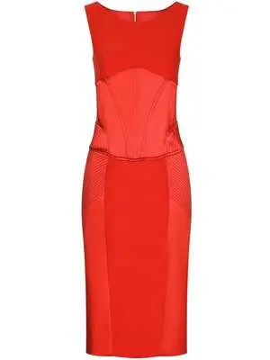 Dolce & Gabbana Corset-detail Satin Midi Dress