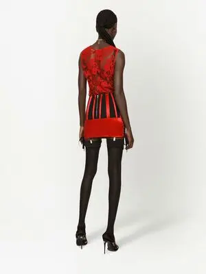Dolce & Gabbana Chantilly-lace Sleeveless Top - Red