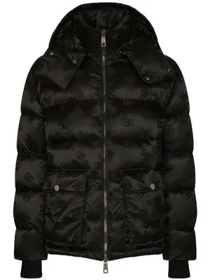 Dolce & Gabbana Logo-jacquard Hooded Puffer Jacket