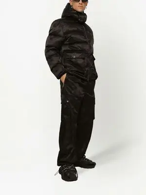 Dolce & Gabbana Logo-jacquard Hooded Puffer Jacket