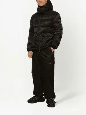 Dolce & Gabbana Logo-jacquard Hooded Puffer Jacket