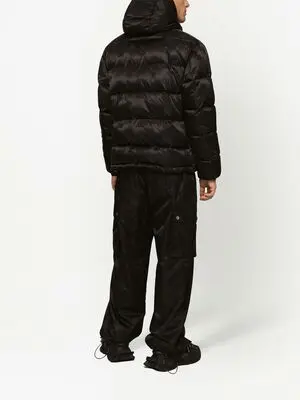 Dolce & Gabbana Logo-jacquard Hooded Puffer Jacket