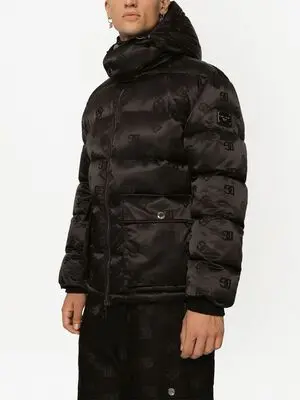 Dolce & Gabbana Logo-jacquard Hooded Puffer Jacket