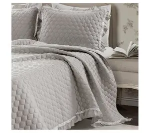 LUSH DECOR Ella Ruffle Lace Quilt Set Full/qu Een
