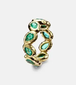 OCTAVIA ELIZABETH Nesting Gem Eternity Ring With Emeralds