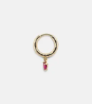 OCTAVIA ELIZABETH Charmed Micro Gabby 18kt Gold Hoop Earrings With Ruby