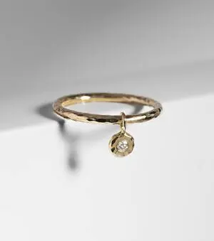 OCTAVIA ELIZABETH Nesting Gem 18kt Gold Stacking Ring With Diamond