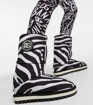 Dolce & Gabbana Zebra-print Padded Nylon Boots - Multicoloured