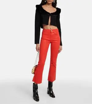 FRAME Le Crop Mini Boot High-rise Jeans - Red