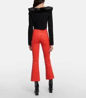 FRAME Le Crop Mini Boot High-rise Jeans - Red