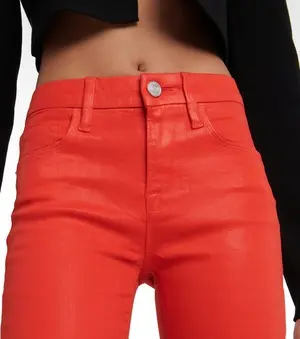 FRAME Le Crop Mini Boot High-rise Jeans - Red