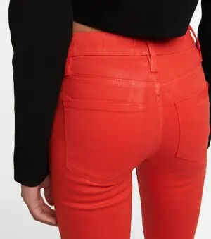 FRAME Le Crop Mini Boot High-rise Jeans - Red
