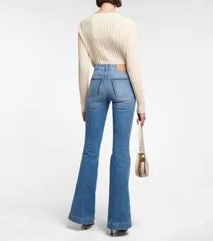 Stella McCartney Logo Mid-rise Flared Jeans