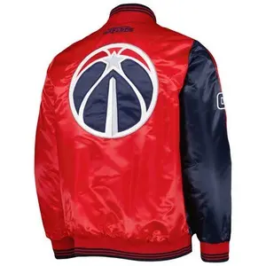 STARTER Red Washington Wizards Fast Break Satin Full-snap Jacket