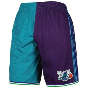 Mitchell & Ness Purple Charlotte Hornets Hardwood Classics 1999 Split Swingman Shorts