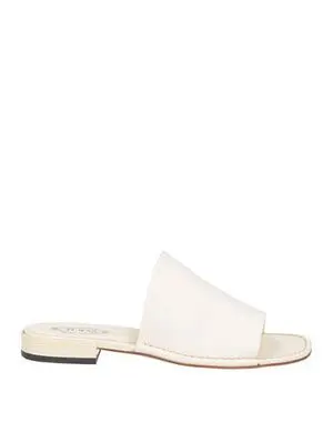 TOD'S Leather Slide Sandals - Ivory