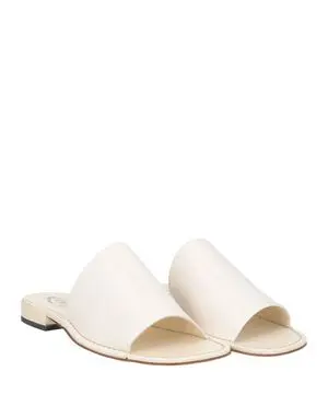TOD'S Leather Slide Sandals - Ivory