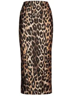 Balmain Leopard Print Pencil Midi Skirt - Multicolor