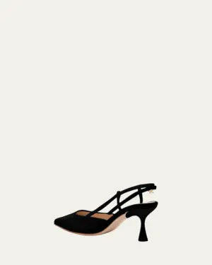 GIANVITO ROSSI Ascent 55 Leather Slingback Pumps - Black