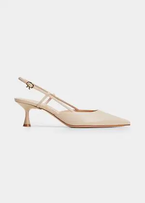 GIANVITO ROSSI Gianvito Rossi Ascent 55 Leather Slingback Pumps - Brown