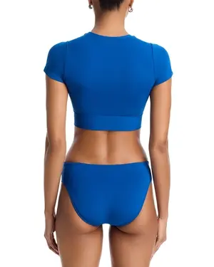 Robin Piccone Ava Solid Twist-front Bikini Bottom - Lapis