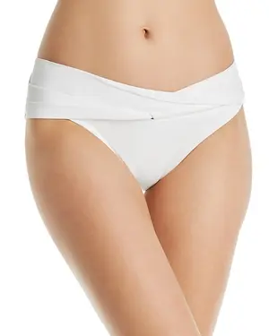 Robin Piccone Ava Solid Twist-front Bikini Bottom - White
