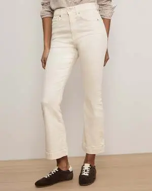 Veronica Beard Carson Kick-flare Jean - Ecru