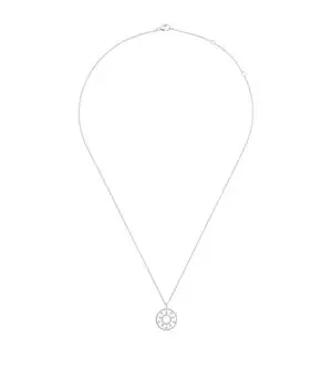 DE BEERS JEWELLERS White Gold And Diamond Dewdrop Medallion Necklace