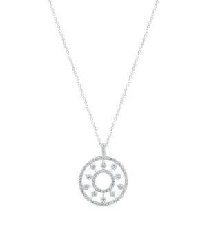 DE BEERS JEWELLERS White Gold And Diamond Dewdrop Medallion Necklace