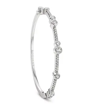 BOODLES Platinum And Diamond Waterfall Bangle - Silver