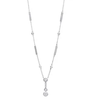 BOODLES Platinum Diamond Waterfall Necklace - Silver