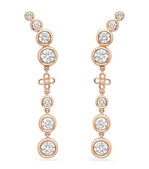 BOODLES Boodles Rose Gold And Diamond Long Beach Dangle Earrings