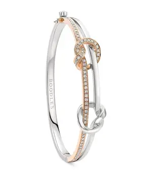 BOODLES Mixed And Diamond Knot Bangle - Gold