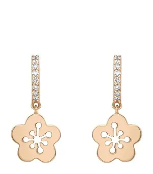 BOODLES And Diamond Mini Blossom Drop Earrings - Rose Gold
