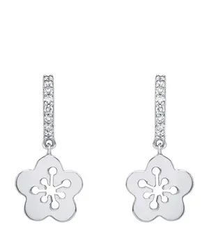 BOODLES White And Diamond Blossom Drop Earrings - Gold