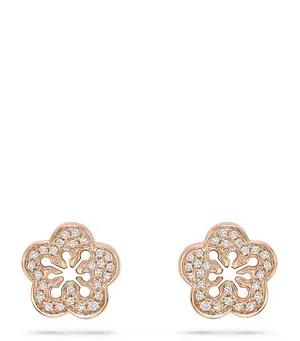BOODLES And Diamond Blossom Stud Earrings - Rose Gold
