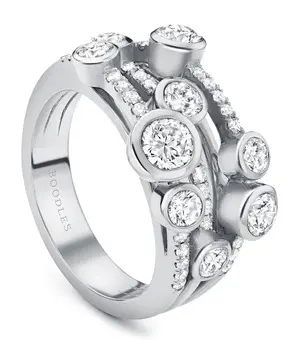 BOODLES Platinum And Diamond Waterfall Ring - Silver