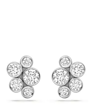 BOODLES Platinum And Diamond Raindance Stud Earrings - Silver