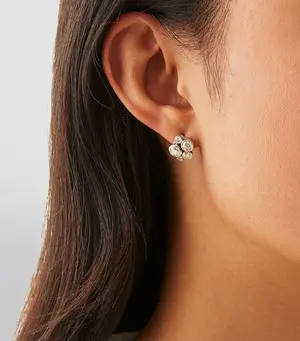 BOODLES Platinum And Diamond Large Raindance Stud Earrings - Silver