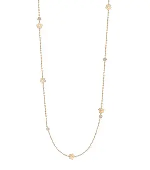 BOODLES And Diamond Long Blossom Charm Necklace - Rose Gold