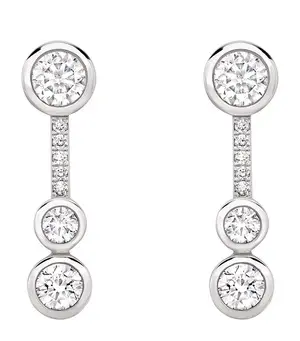 BOODLES Platinum And Diamond Waterfall Drop Earrings - Silver