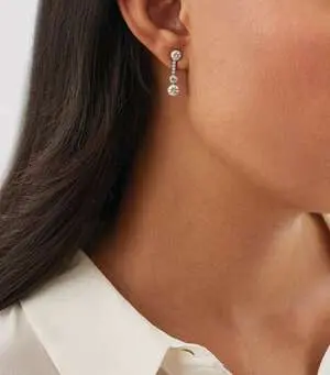 BOODLES Platinum And Diamond Waterfall Drop Earrings