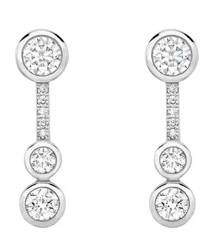 BOODLES Platinum And Diamond Waterfall Drop Earrings - Silver