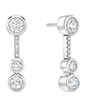 BOODLES Platinum And Diamond Waterfall Drop Earrings