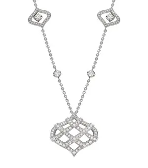 BOODLES Platinum Woodland Diamond Pendant Necklace - Silver